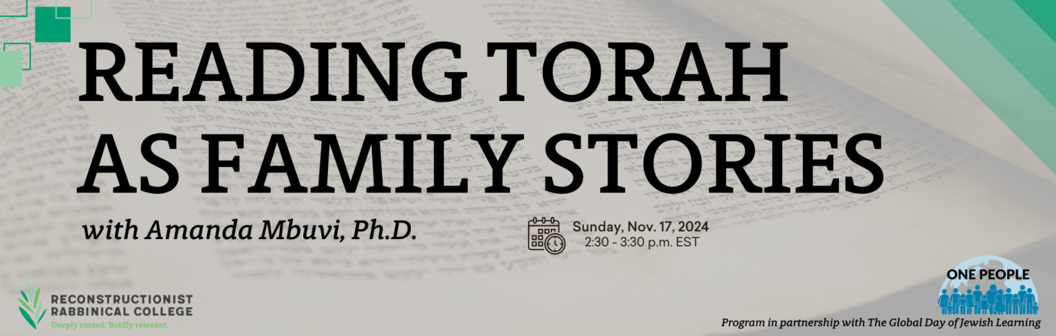 Reading Torah as Family Stories - Reconstructing Judaism